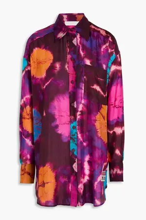 Zimmermann Tiedyed Silkhabotai Shirt - Grape