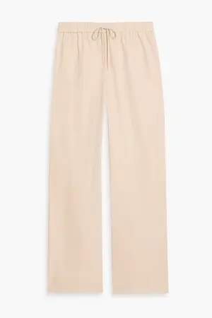 MIKAEL AGHAL Cotton And Linen-blend Wide-leg Pants - Neutral