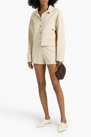 Loulou De Saison Serge Wool-blend Twill Shorts - Beige