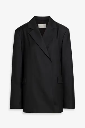 Loulou De Saison Arlo Double-breasted Wool-twill Blazer - Black