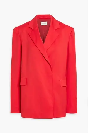 Loulou De Saison Arlo Double-breasted Wool-twill Blazer - Tomato Red