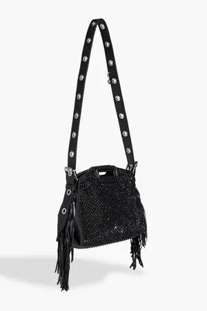 Maje Embellished Fringed Shell Tote