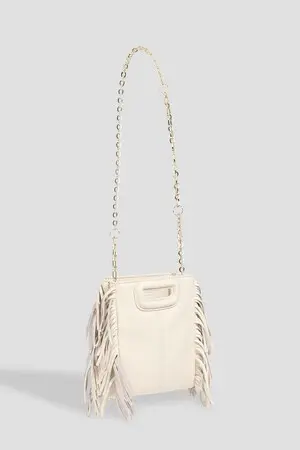 Maje Leather Shoulder Bag With Fringed Detailing