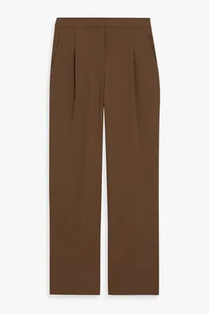 Loulou De Saison Osilo Straight-leg Wool-blend Twill Pants - Brown