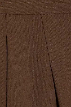 Loulou De Saison Osilo Straight-leg Wool-blend Twill Pants - Brown