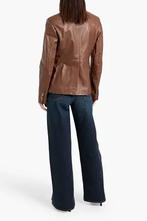 Loulou De Saison Aldo Leather Blazer - Brown