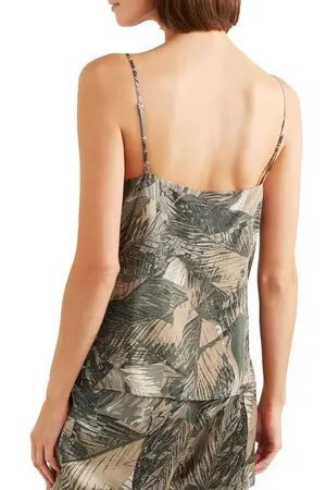 L'Agence Jane Printed Silk-habotai Camisole