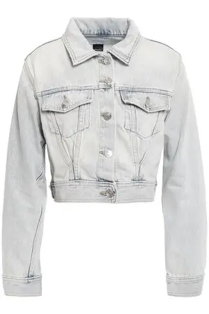 Current/Elliott Cropped Denim Jacket - Light Denim