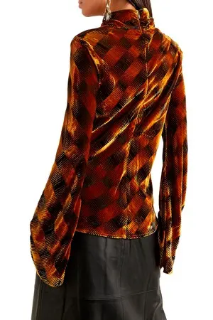 ELLERY Tonalism Checked Velvet Top