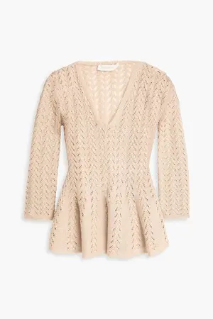 Zimmermann Metallic Crochetknit Top - Neutral