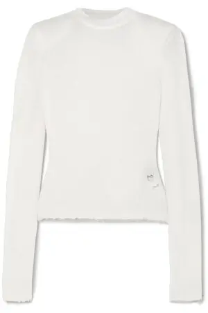 BEN TAVERNITI™ UNRAVEL PROJECT Distressed Cashmere Sweater - Off-white