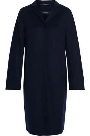 Max Mara Wool And Angorablend Coat - Midnight Blue