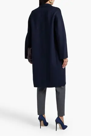 Max Mara Wool And Angorablend Coat - Midnight Blue