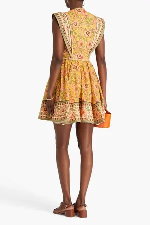 Zimmermann Floral-print Ramie Mini Dress
