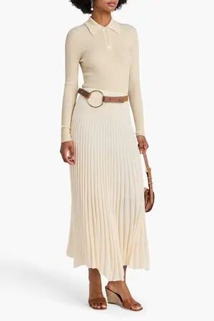 Zimmermann Ribbed-knit Midi Skirt