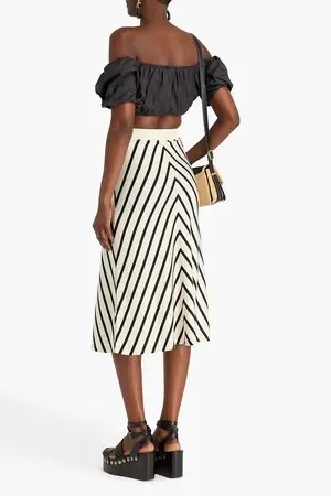 Zimmermann Striped Stretch-knit Midi Skirt