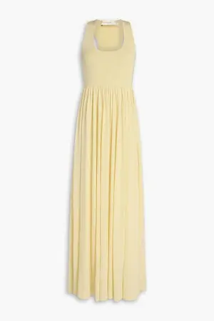 Zimmermann Metallic Jersey Maxi Dress - Pastel Yellow