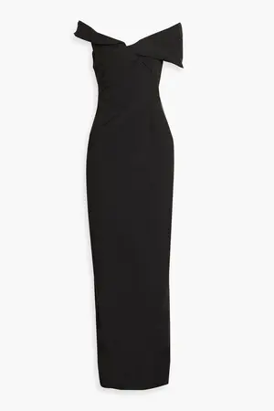 Rachel Gilbert Matteo Off-the-shoulder Cady Gown