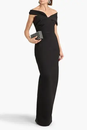 Rachel Gilbert Matteo Off-the-shoulder Cady Gown