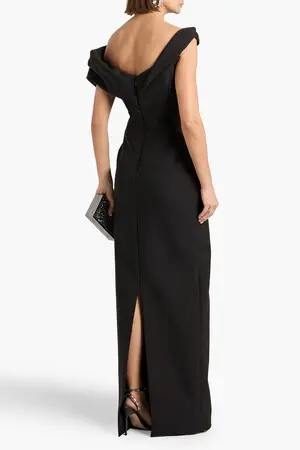 Rachel Gilbert Matteo Off-the-shoulder Cady Gown
