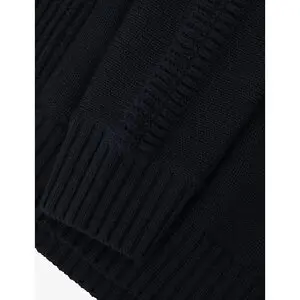 REISS Elm Long-sleeved Wool-blend Polo Jumper - Navy