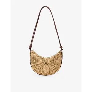 REISS Harriet Raffia-effect Woven Shoulder Bag - Natural
