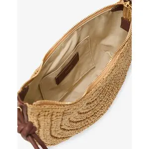 REISS Harriet Raffia-effect Woven Shoulder Bag
