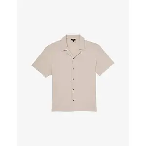 REISS Cedric Textured Stretch-woven Shirt - Camel Brown