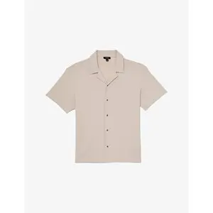 REISS Cedric Textured Stretch-woven Shirt - Stone