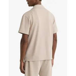 REISS Cedric Textured Stretch-woven Shirt - Stone