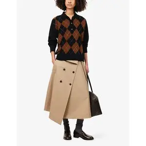 ROHE FRAMES Deconstructed Trench Cotton Midi Skirt