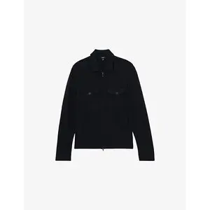 REISS Dunstall Four-pocket Knitted Jacket - Navy