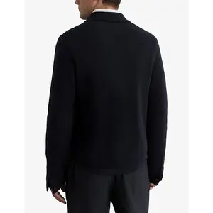 REISS Dunstall Four-pocket Knitted Jacket - Navy