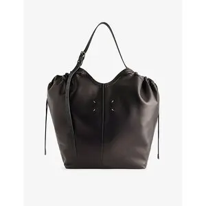 MAISON MARGIELA Medium Shopper Leather Shoulder Bag - Black/black/black