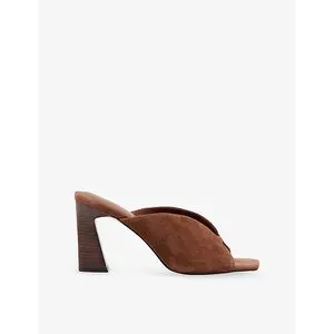 REISS Tiffany Suede Heeled Sandals - Tan