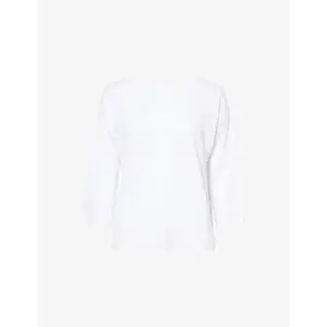Max Mara Round-neck Knitted Linen Top - White
