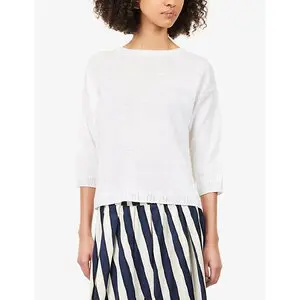 Max Mara Round-neck Knitted Linen Top