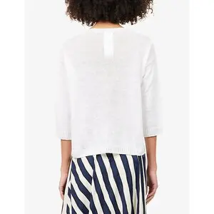 Max Mara Round-neck Knitted Linen Top