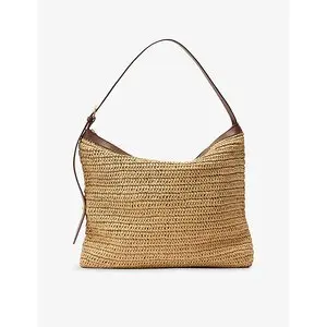 REISS Vigo Raffia-effect Woven Tote Bag - Natural
