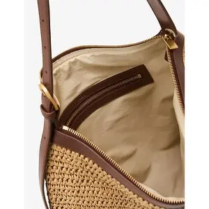 REISS Woven Raffia Tote Bag - Natural