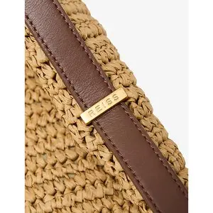 REISS Woven Raffia Tote Bag - Natural