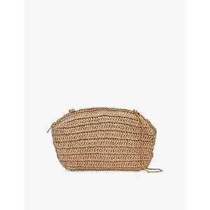 REISS Fern Raffia Clutch Bag - Natural