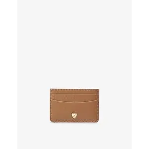ASPINAL OF LONDON Branded Leather Card Holder - Caramel