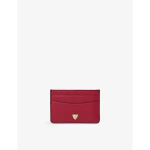 ASPINAL OF LONDON Branded Leather Card Holder - Cherry