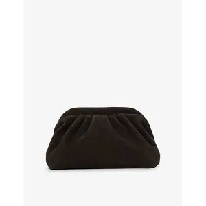REISS Suede Pouch Clutch Bag - Chocolate