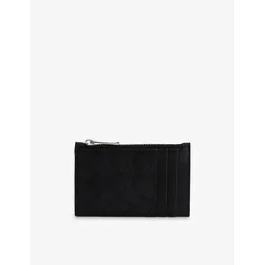 Bottega Veneta Intrecciato Leather Card Holder - Black Silver