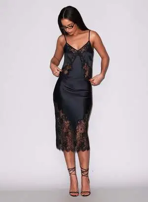 FLEUR DU MAL Lace Silk Skirt