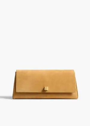 KHAITE Audrey Clutch In Goldenrod Suede