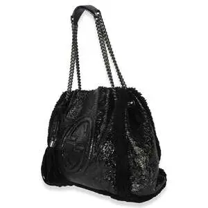 Gucci Patent Shearling Soho Hobo