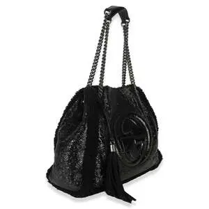 Gucci Patent Shearling Soho Hobo